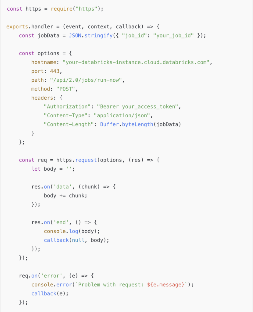 Connecting AWS Labda and Databricks SQL Warehouses